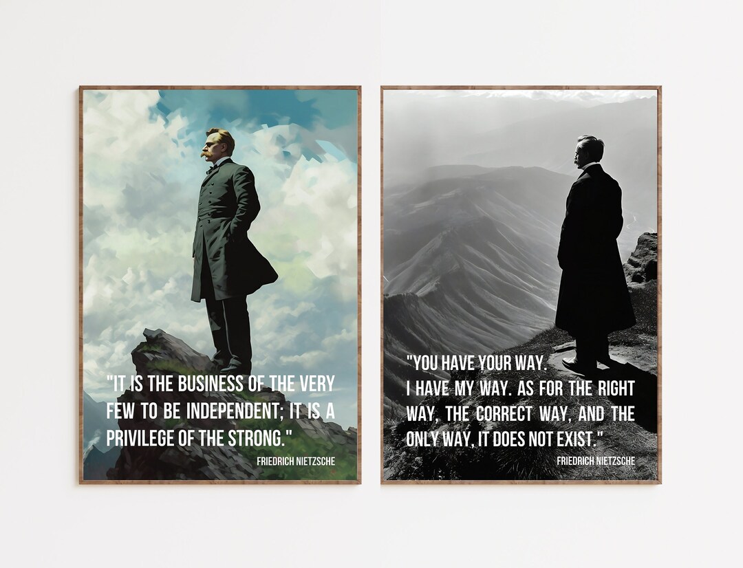 Friedrich Nietzsche Inspirational Quote Duo, Motivational Quote ...