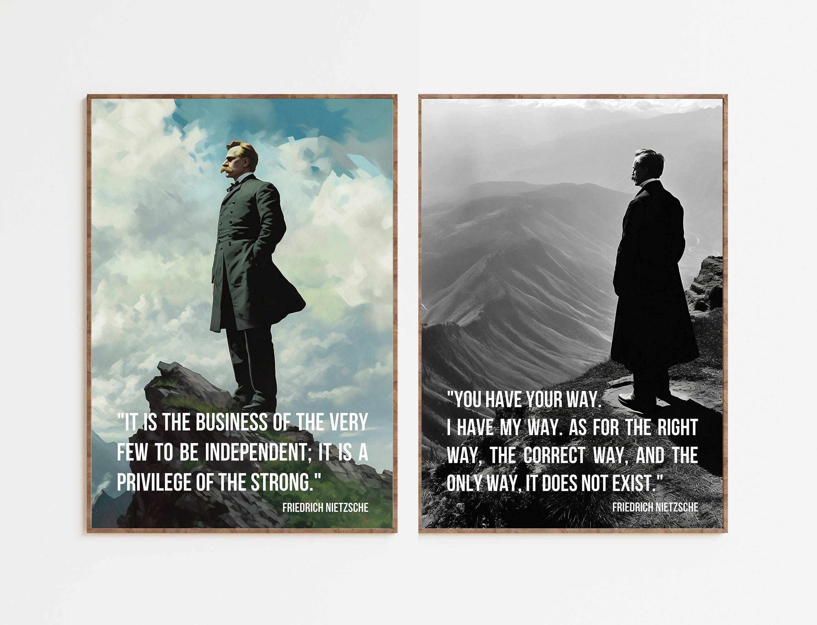 Friedrich Nietzsche Inspirational Quote Duo, Motivational Quote ...
