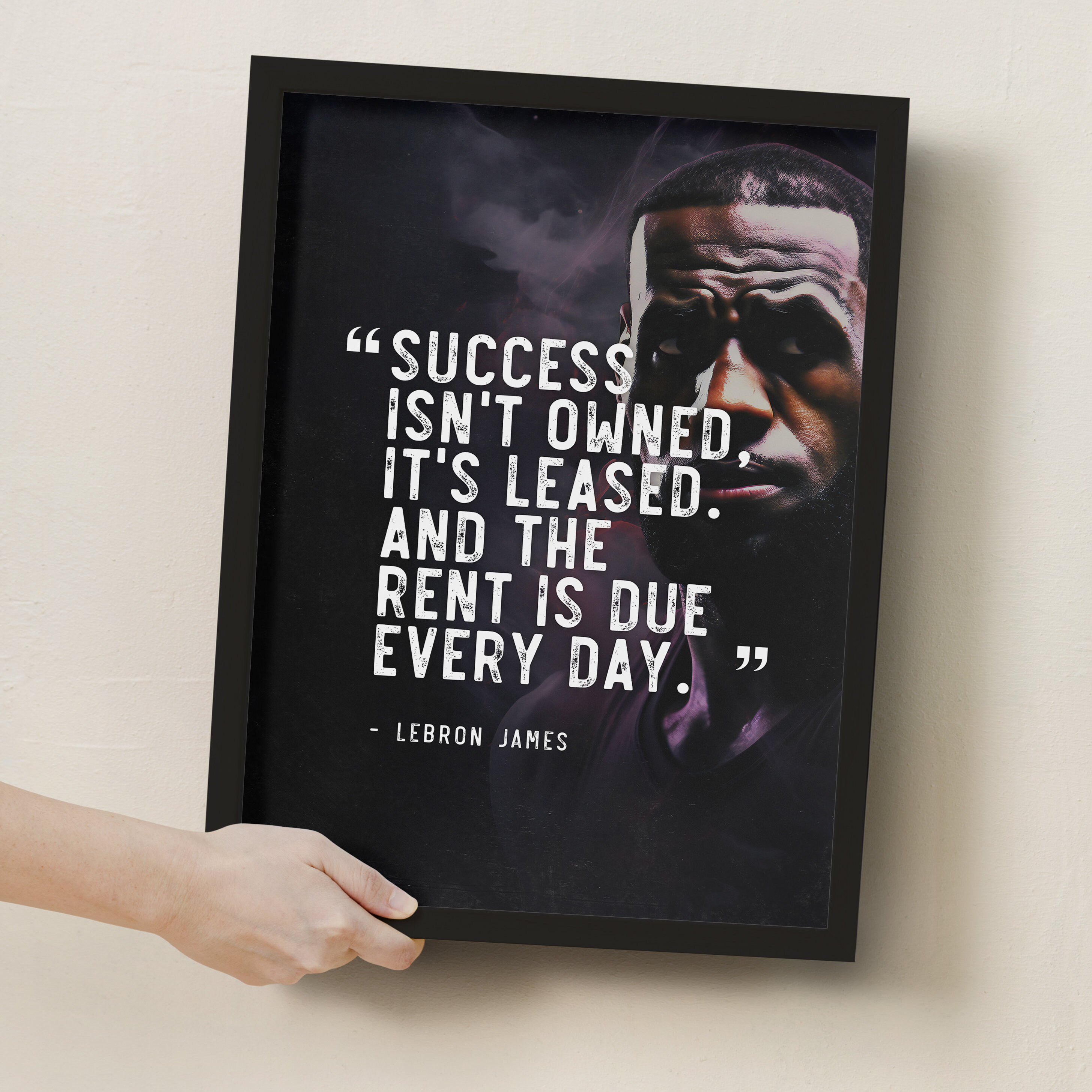Lebron James Poster Inspirational Quote NBA Wall Art NBA Legend Lakers ...