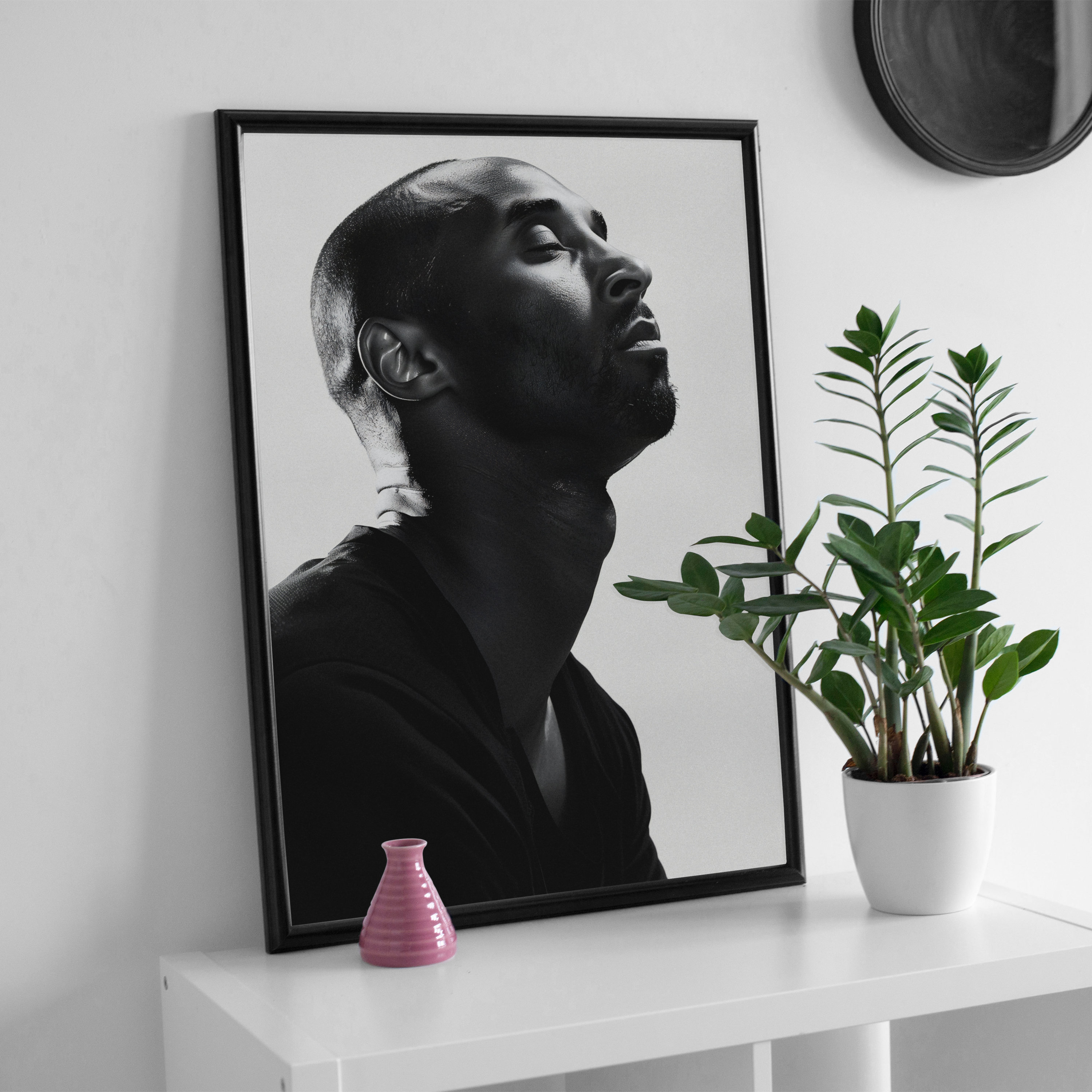 Kobe Bryant Poster, Basketball Printable Wall Art, Black Memba Portrait ...