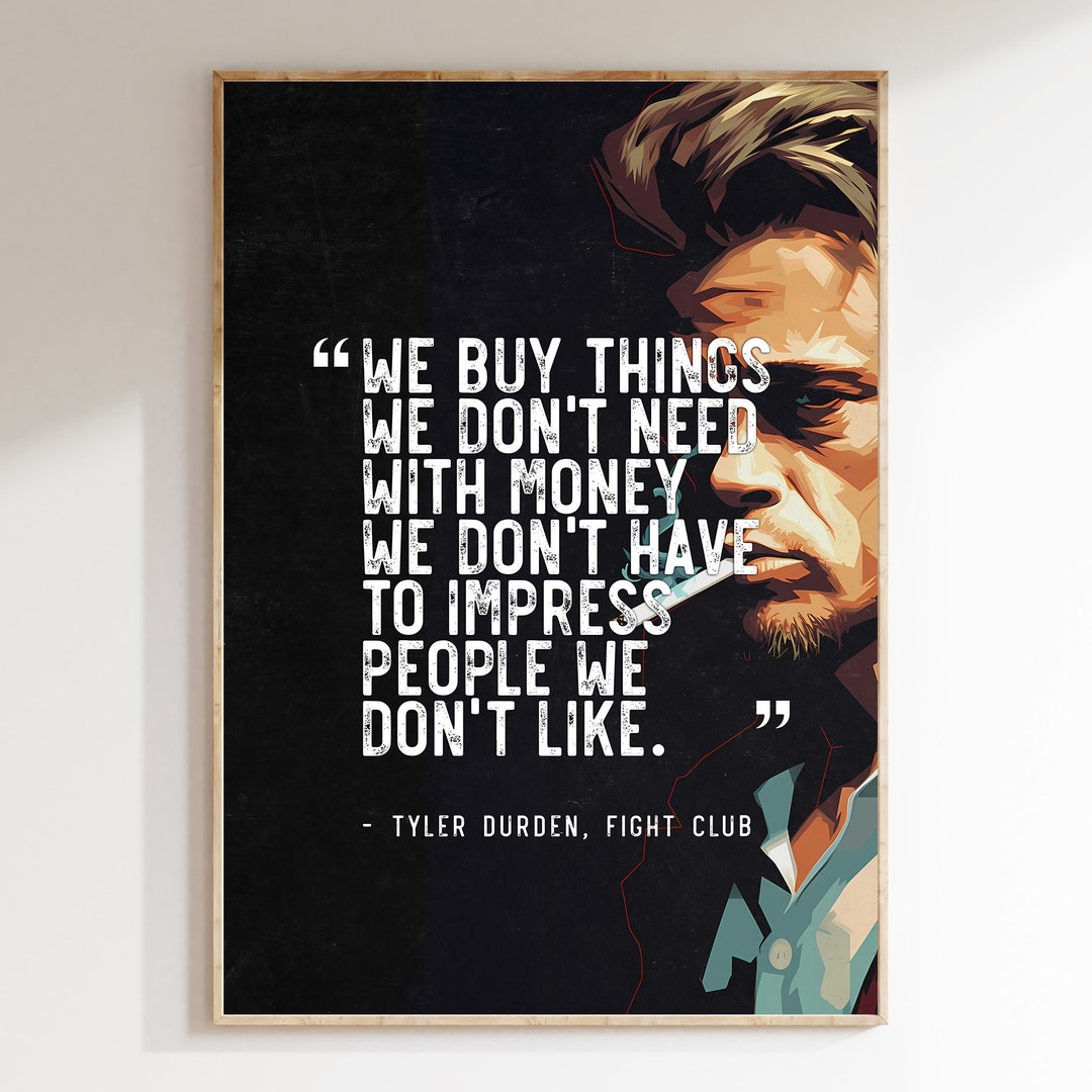 Fight Club Poster Movie Poster Man Cave Movie Gift for Him Printable ...
