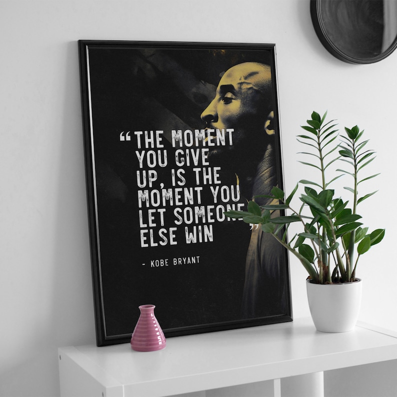 Kobe Bryant Poster Inspirational Quote NBA Wall Art NBA Legend LA ...