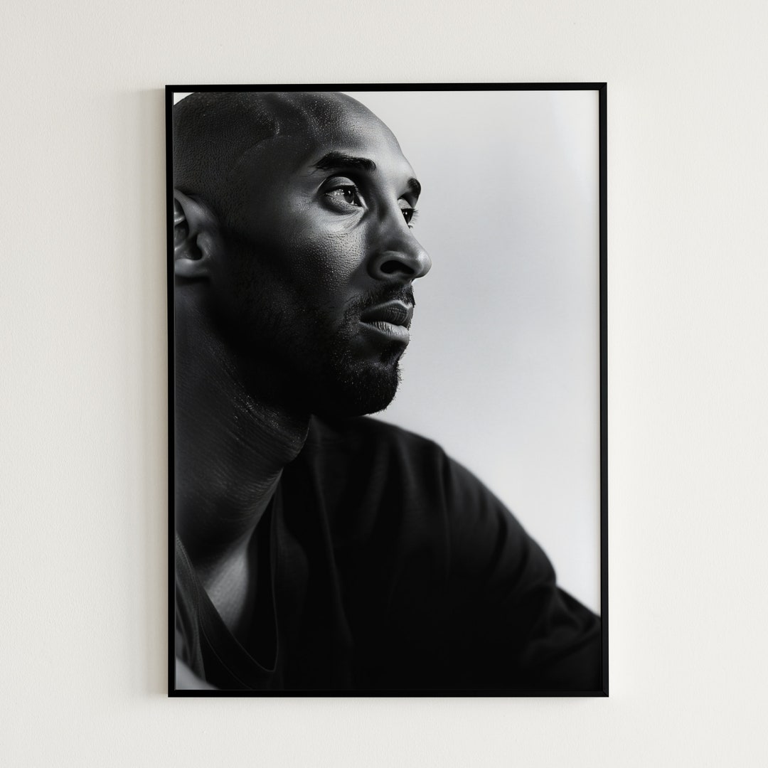 Kobe Bryant Poster, Printable Wall Art, Portrait, Black Memba, NBA ...