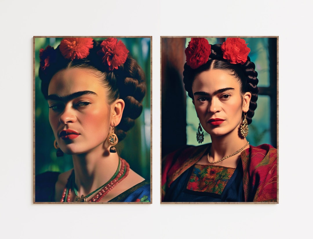 Frida Kahlo Inspirational Portrait Duo, Motivational Art, Success Wall ...