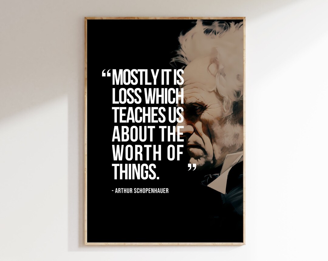 Arthur Schopenhauer Inspirational Quote Poster | Philosophical Wall Art ...