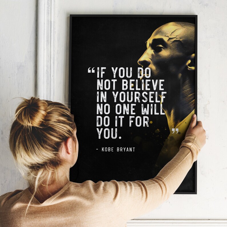 Kobe Bryant Poster Inspirational Quote NBA Wall Art NBA Legend - Etsy