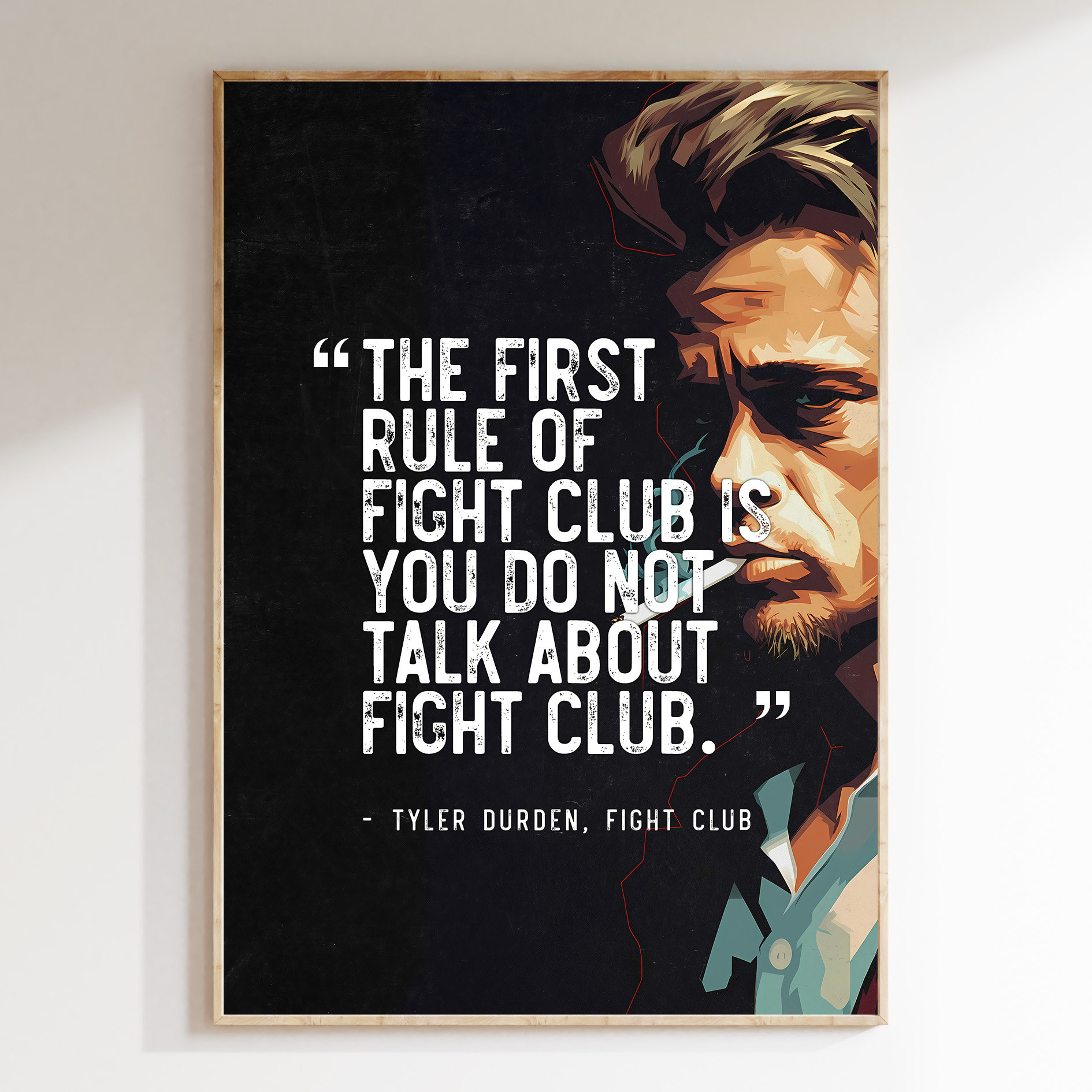 Fight Club Poster Movie Poster Man Cave Movie Gift for Him Printable ...