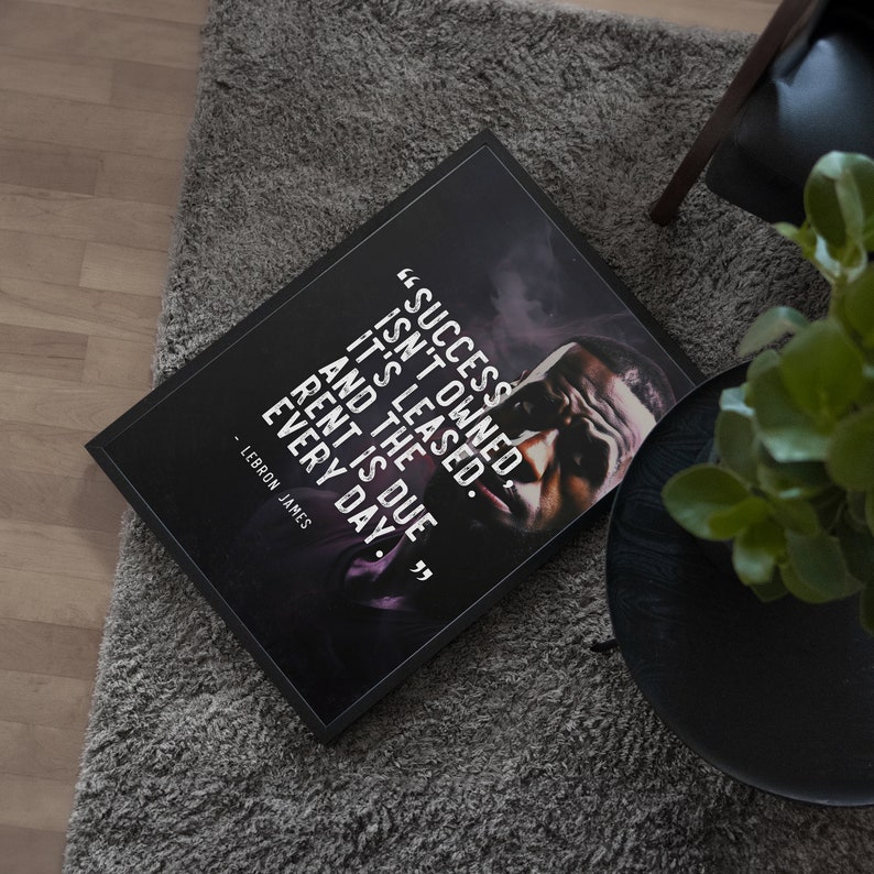 Lebron James Poster Inspirational Quote NBA Wall Art NBA Legend Lakers ...