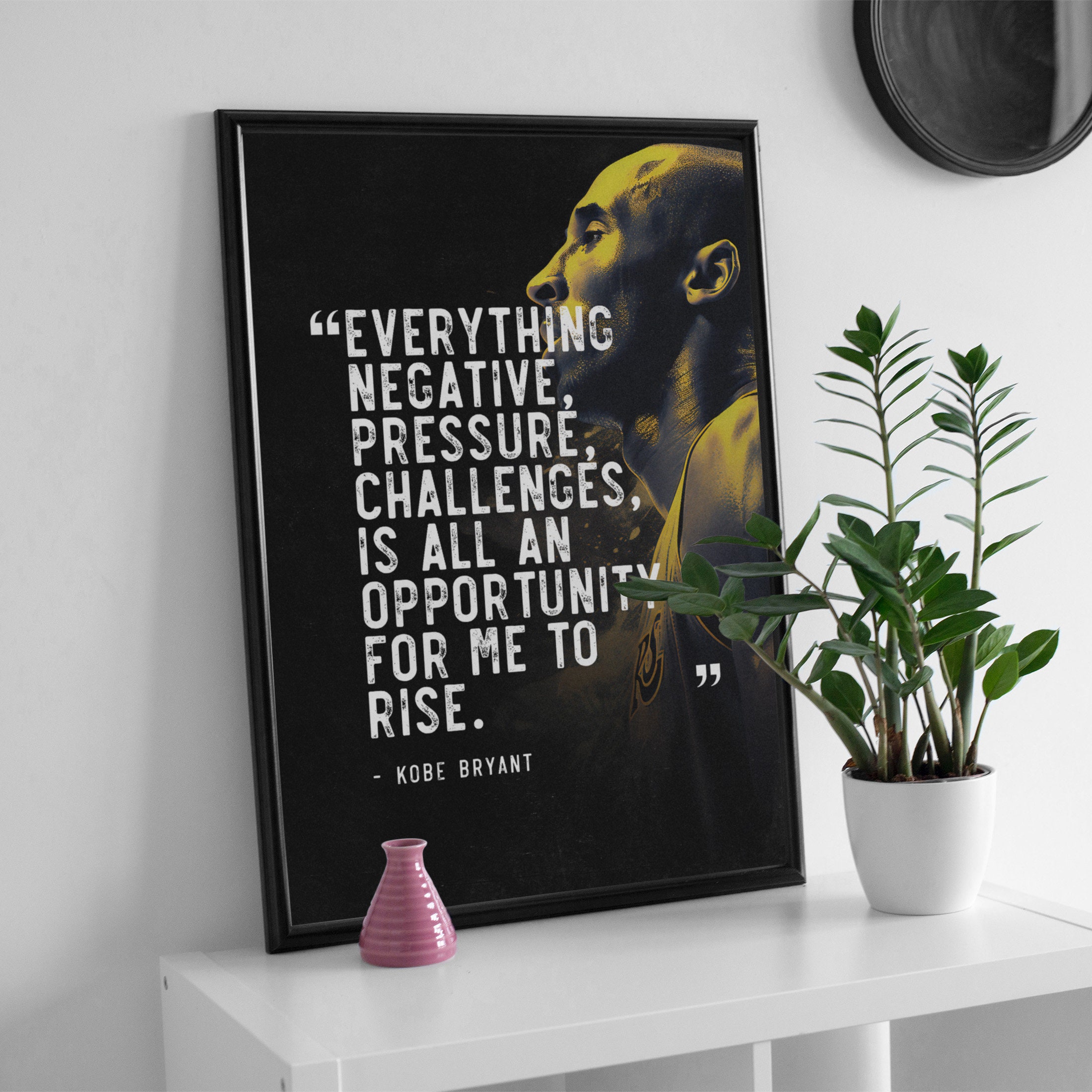 Kobe Bryant Poster Inspirational Quote NBA Wall Art NBA Legend LA ...