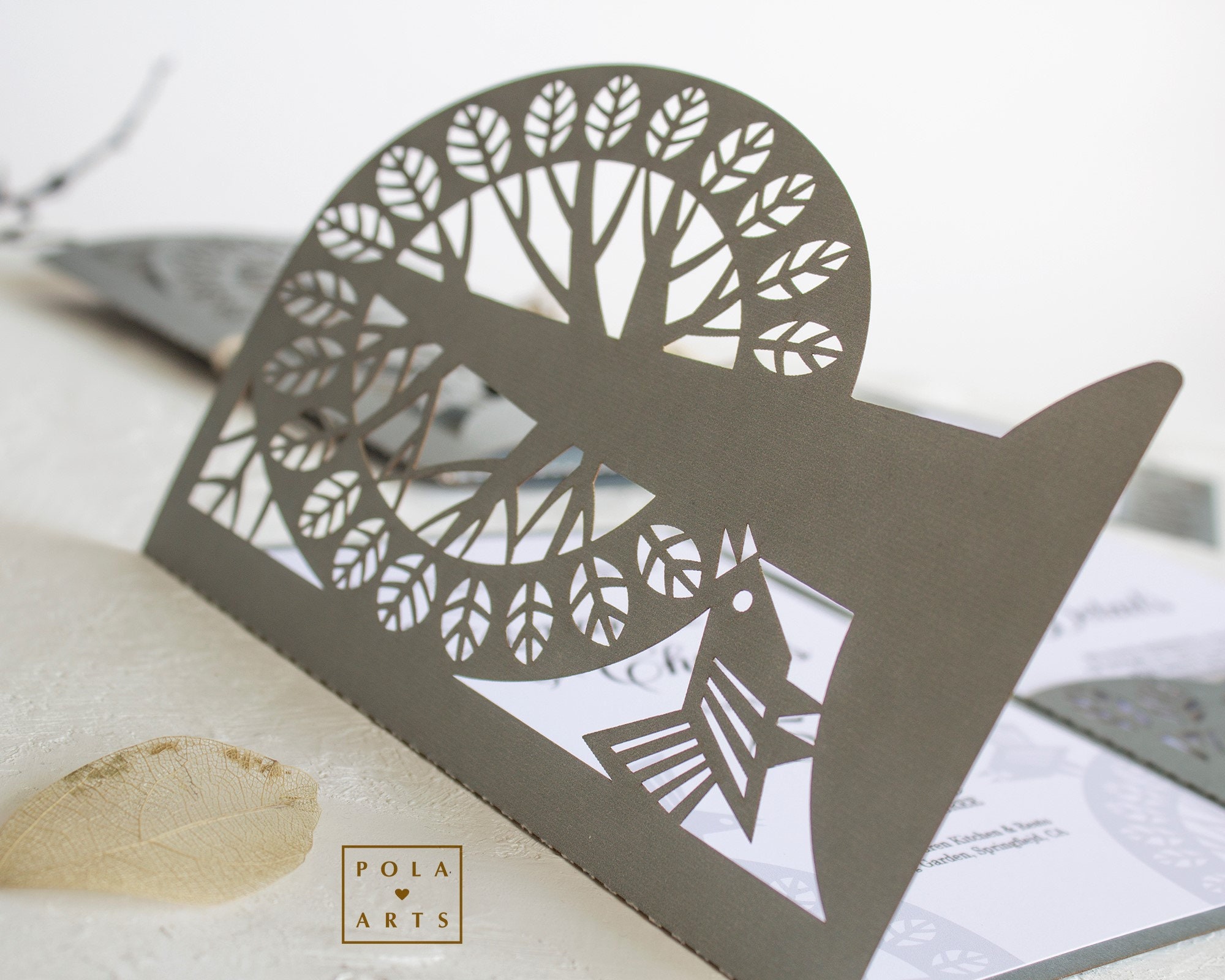 Wedding Tree Invitation Template SVG, Rustic Wedding, Trifold Branches ...