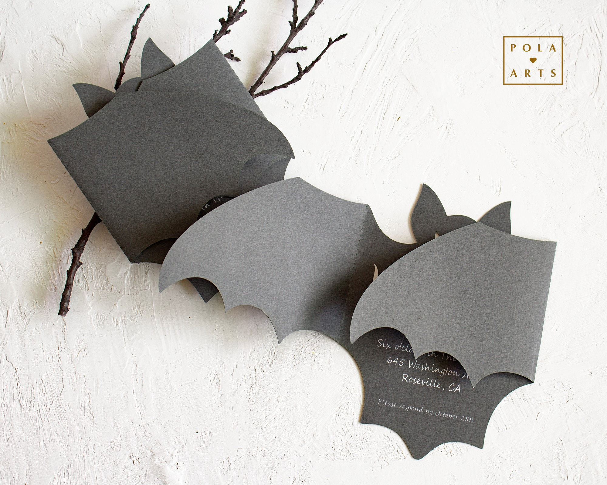 Bat Shaped Invitations