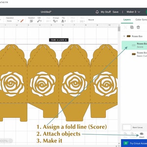 Wedding Favor Roses Box Template Svg, Candy Gift Box for Cricut, Laser ...