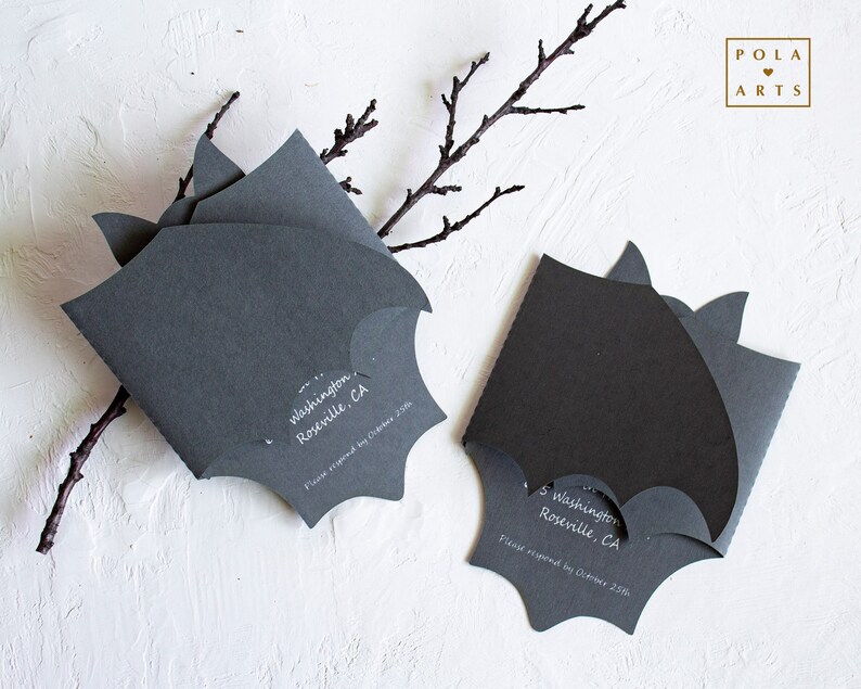 Bat Invitation Template Svg Gothic Wedding Halloween Decor - Etsy