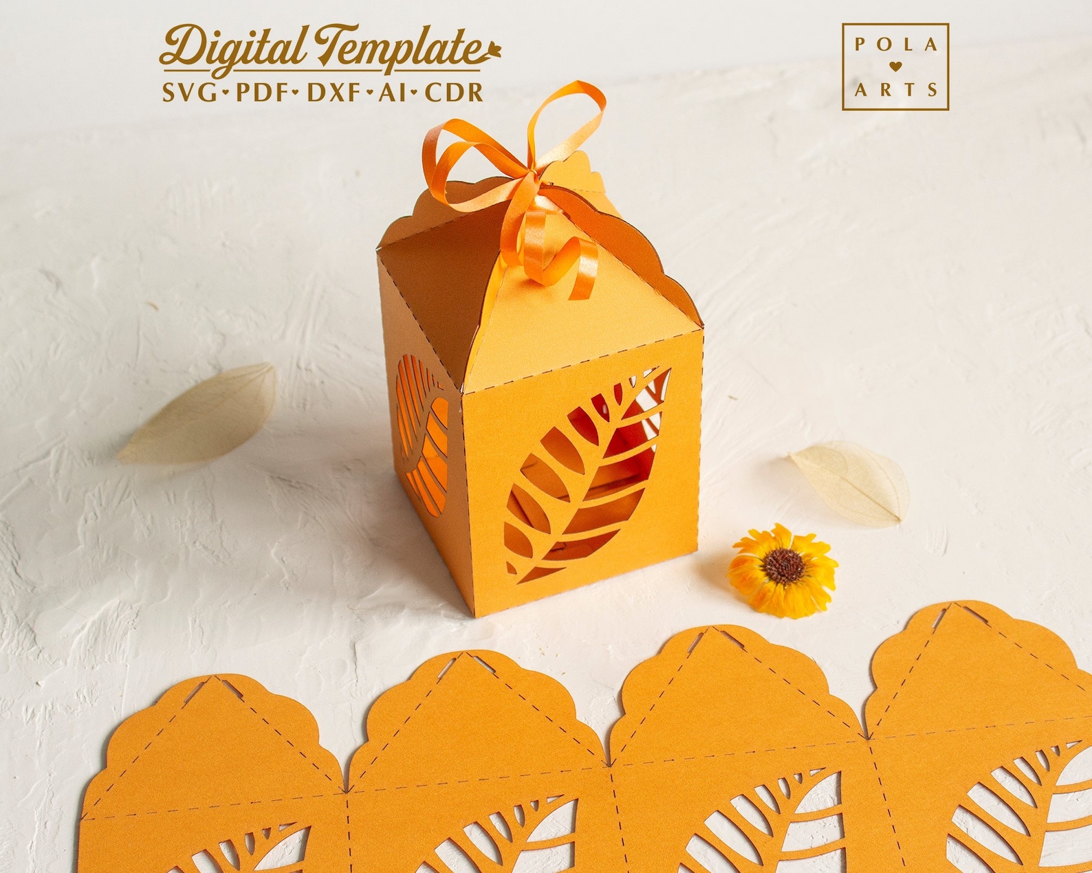 Fall Wedding Favor Box Template Svg, Autumn Dry Leaf Candy Thanksgiving ...