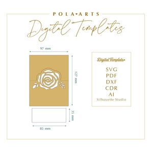 Rose Place Card Template Svg, Wedding Table Card for for Cricut, Laser ...