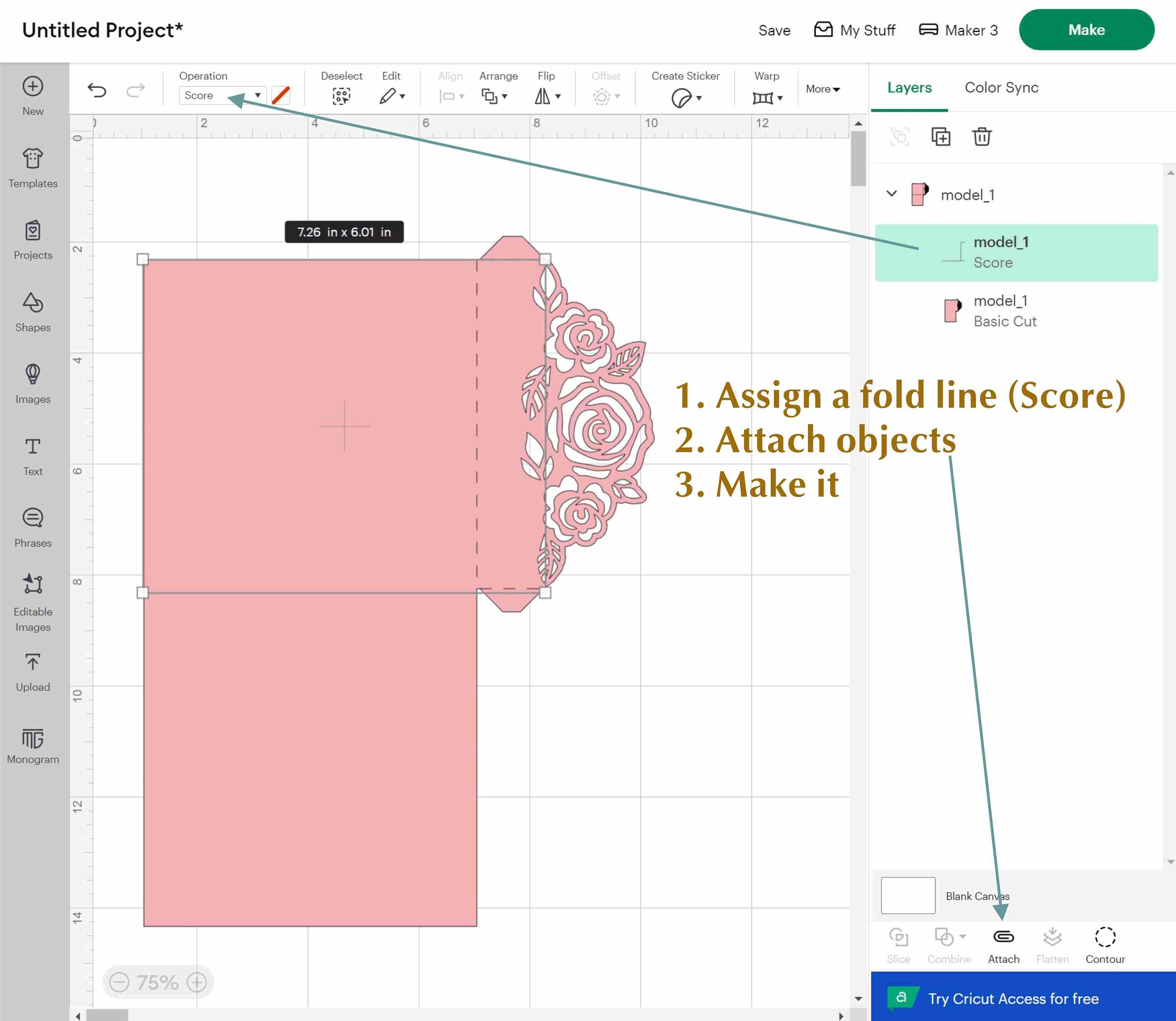 Wedding Invitation 6x6 Template SVG, Gatefold Pocket Roses Invite Card ...