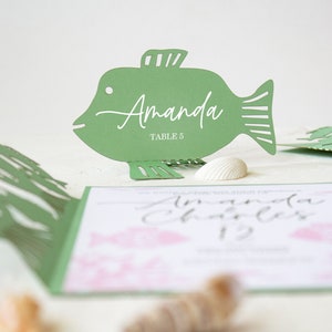 Sea Wedding Set Invitation Template Svg, Coral Reef With Fish Envelope ...
