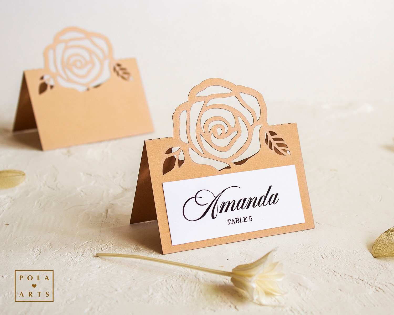 Rose Place Card Template Svg, Wedding Table Card for for Cricut, Laser ...