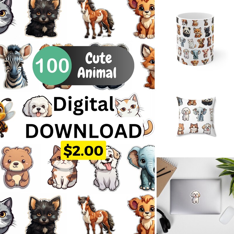 Animal Stickers - Etsy