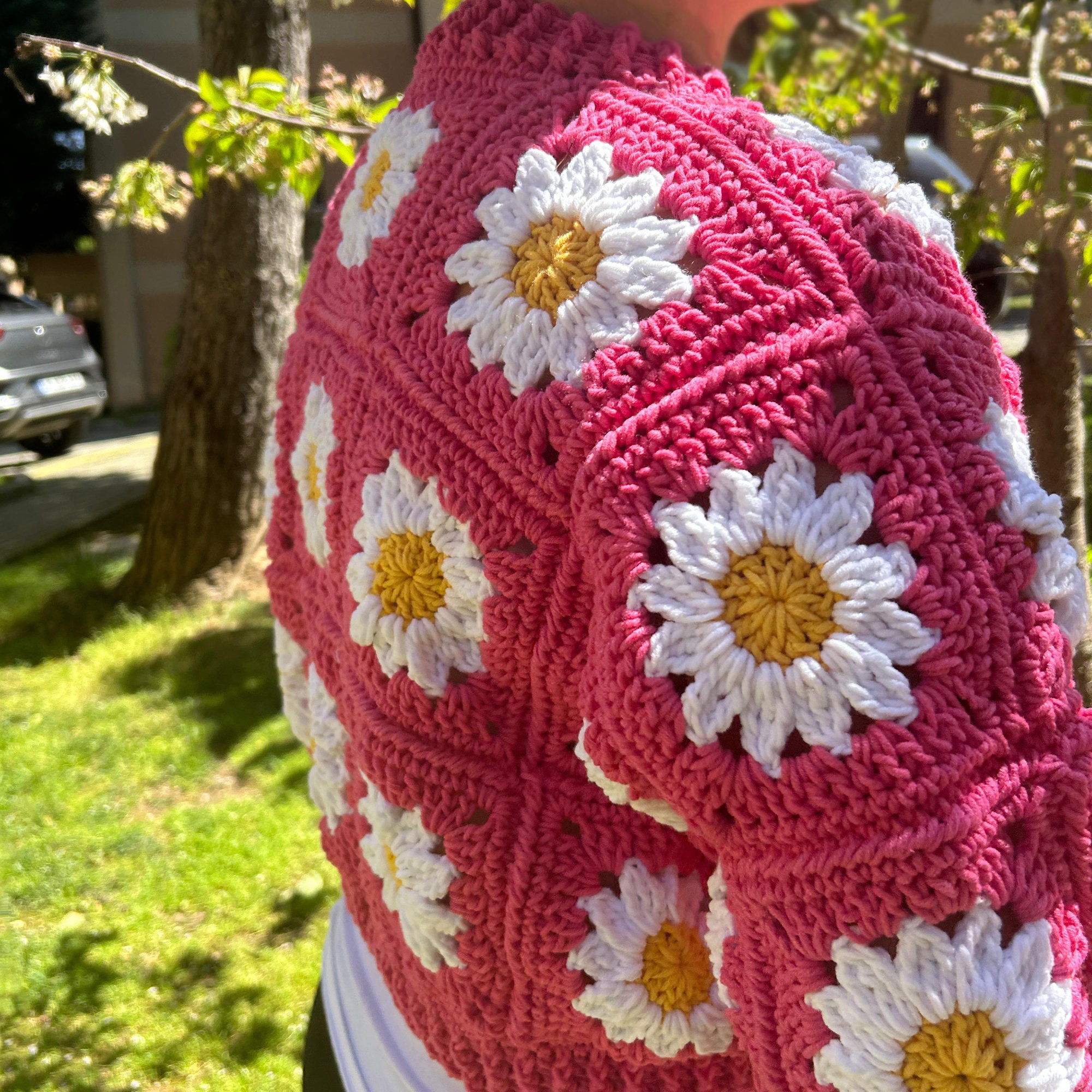 Boho Chic Handcrafted Pink Cardigan - Feminine Floral Crochet Design - Etsy
