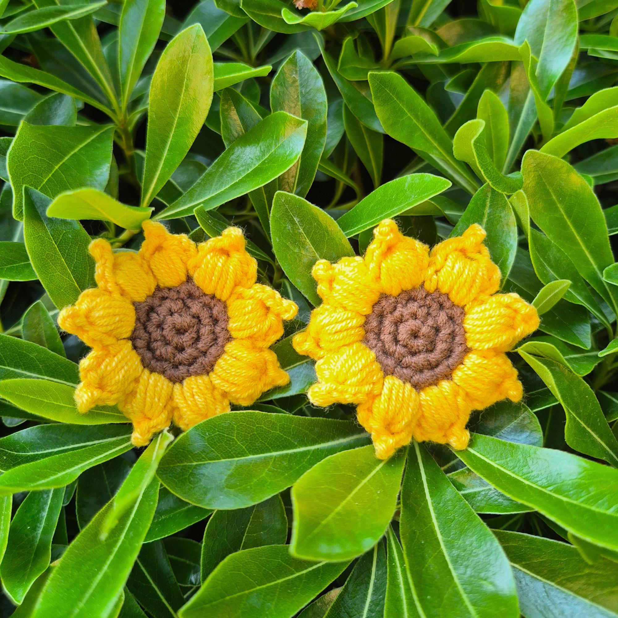 Crochet Sunflower Applique – Handmade Yellow Flower Patch for DIY ...