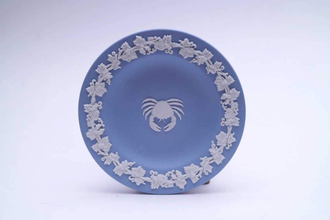 Vintage Wedgwood Blue Jasperware Zodiac Symbol Cancer Crab - Etsy