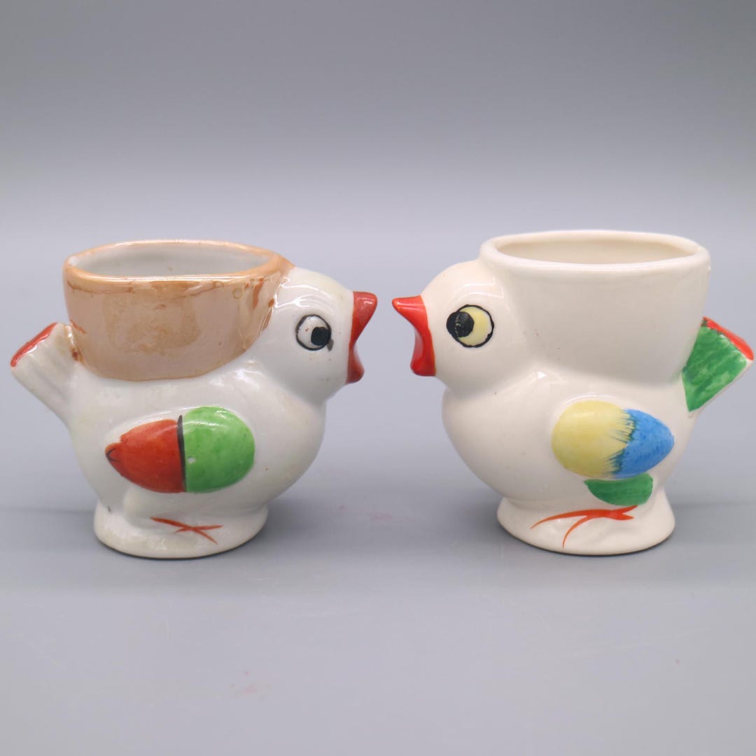Vintage Lustreware Chicken Egg Cups Made in Occupied Japan - Etsy
