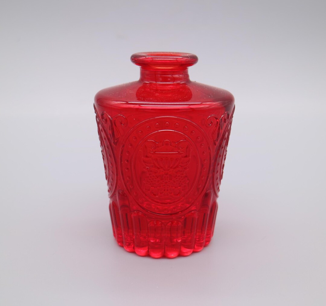 Vintage Ruby Red Glass Perfume Bottle / Bud Vase - Etsy