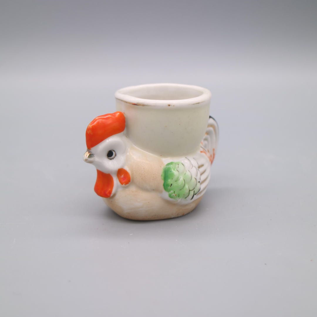 Vintage Kitschy Rooster Chicken Egg Cup 2 1/2" Tall | Made in Occupied ...