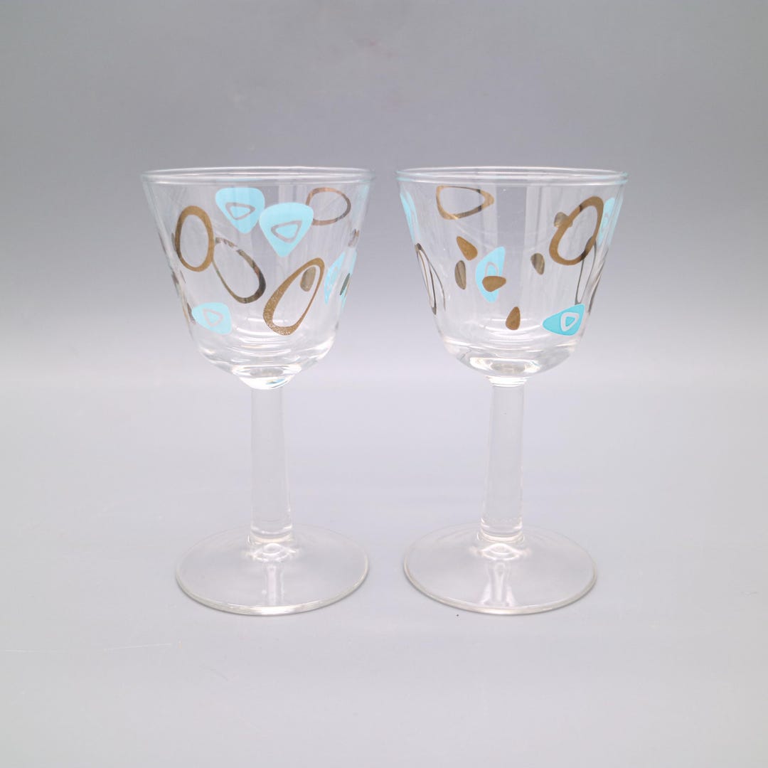 Vintage Federal Glass Capri Atomic Amoeba Boomerang Sherry Glasses ...