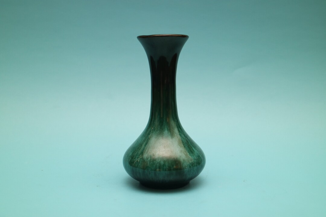 Vintage Blue Mountain Pottery Long Neck Vase Canada 5.5” Blue Green ...