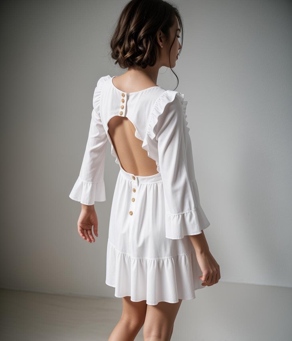 Sewing Pattern Tiered Dress Open Back - Etsy