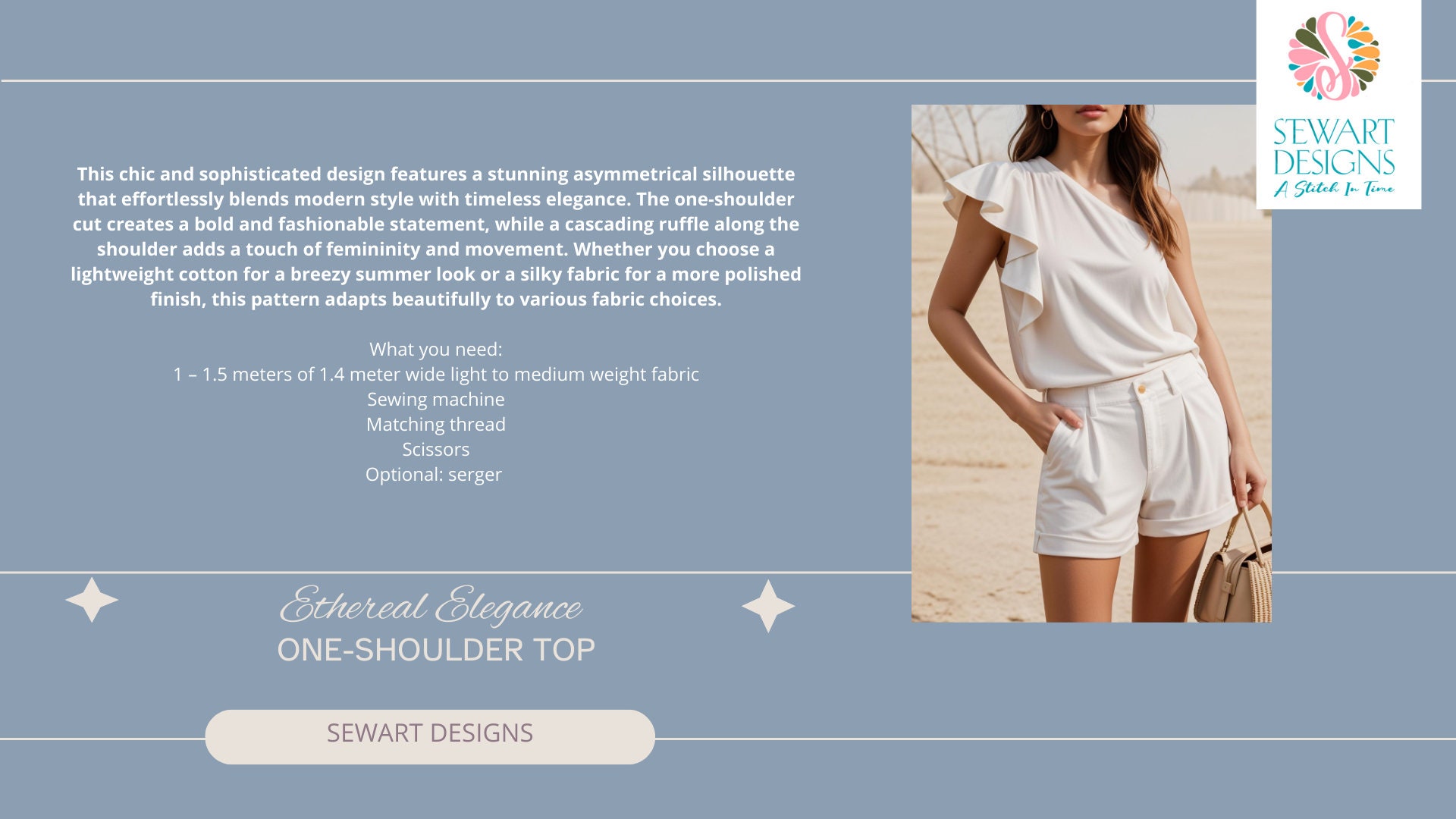Sewing Pattern Beginners One-shoulder Top - Etsy