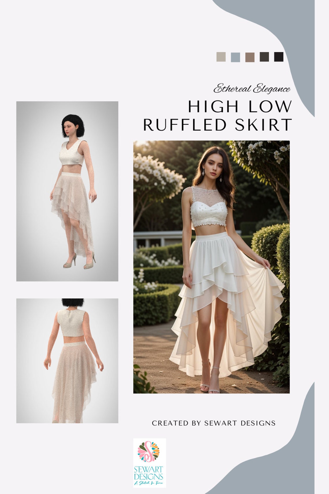 Naaipatroon Gevorderd Beginner: Gelaagde Rok Met Ruches - Etsy