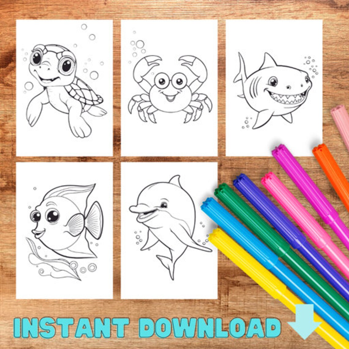COLORING PAGES Sea Creatures Printable Coloring Pages for Kids, Ocean ...