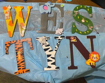 Hand Painted Wooden Letters - Etsy
