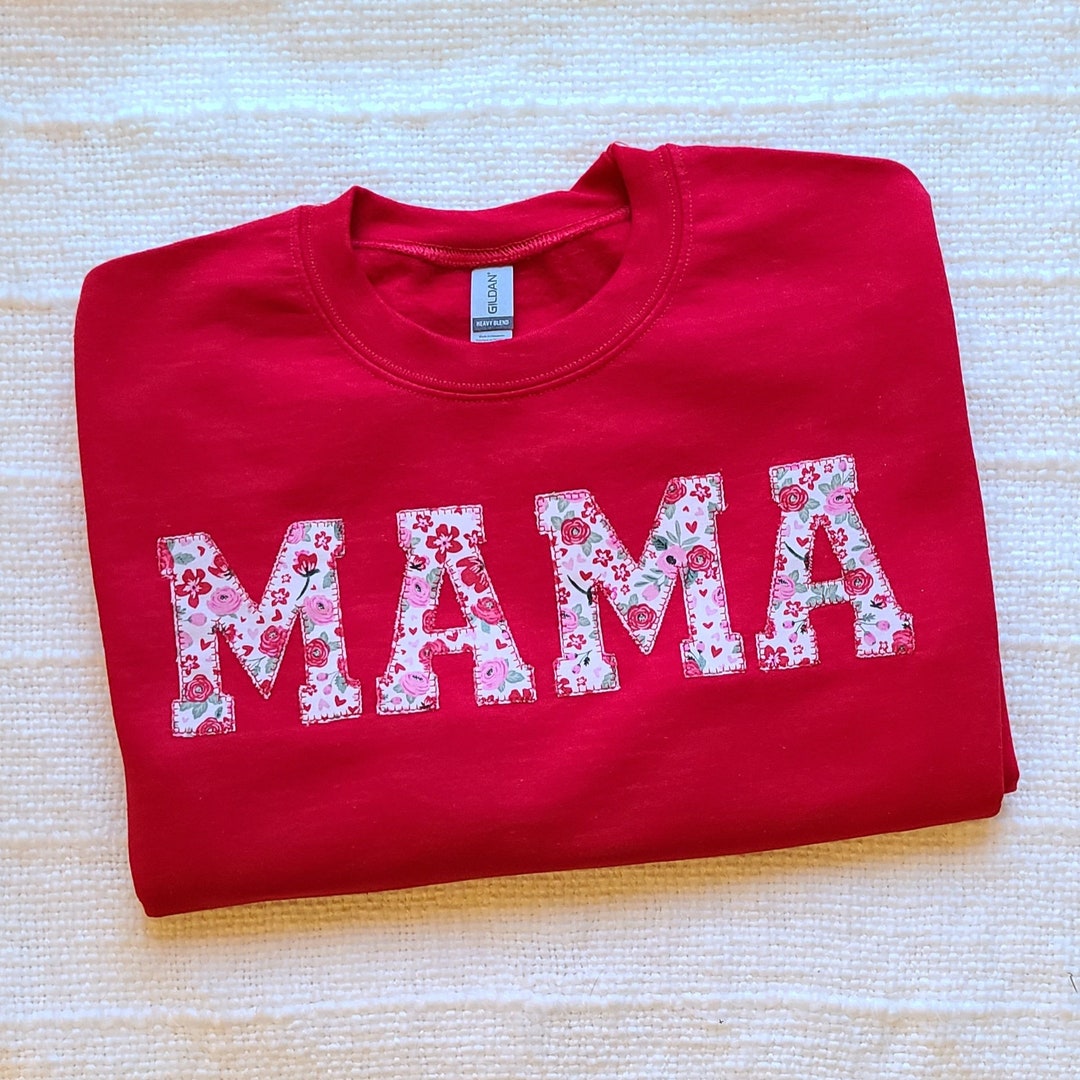 Mama Appliqued Sweatshirt L Mama Apparel L Floral Applique Sweatshirt L ...