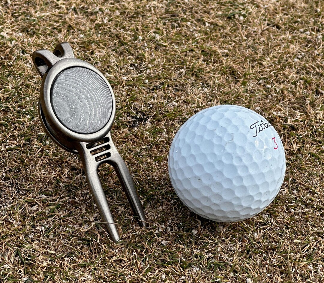 Random Pattern Damascus Ball Marker With Divot Tool / Pocket Clip - Etsy