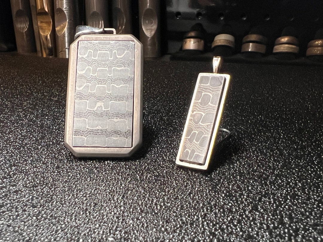 His and Hers Reptilian Damascus Pendant Set - Etsy