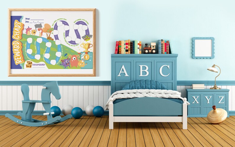 Printable Reward Chart, Monster Theme, Goal Setting, Motivational Tool ...