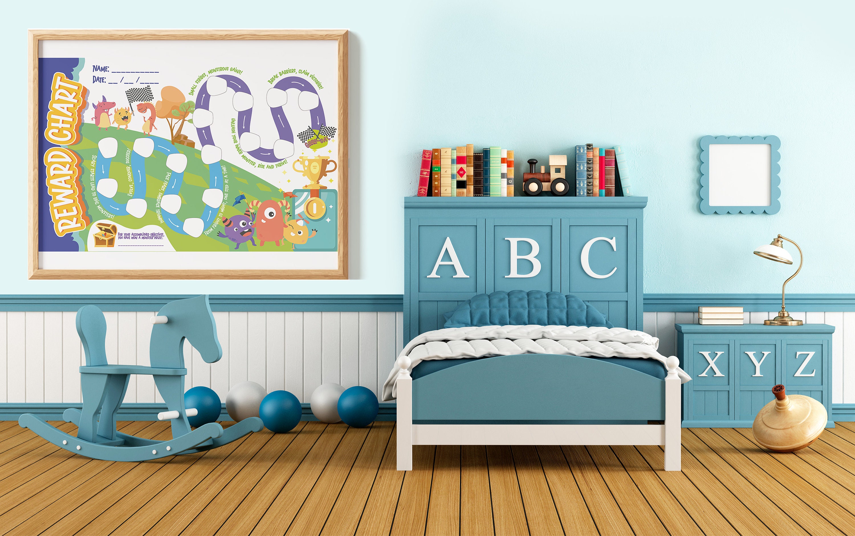 Printable Reward Chart, Monster Theme, Goal Setting, Motivational Tool ...