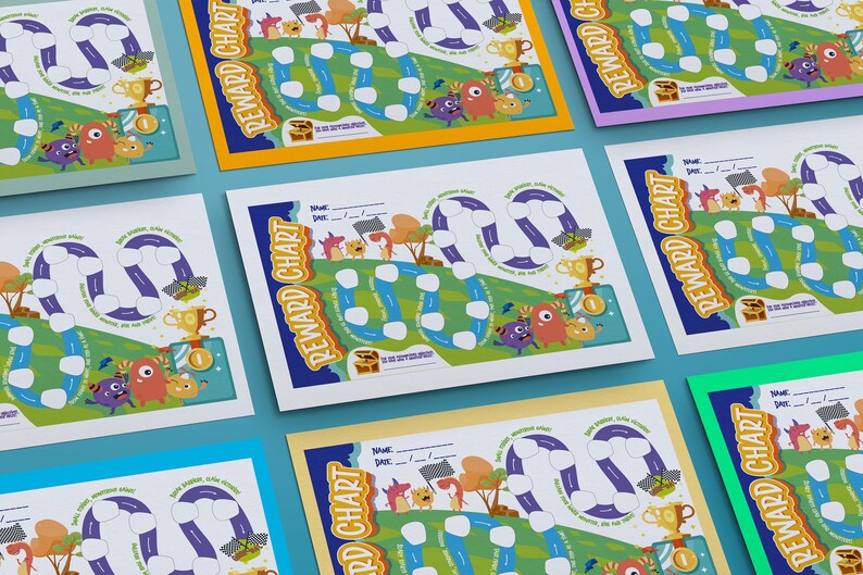 Printable Reward Chart Monster Theme Goal Setting - Etsy