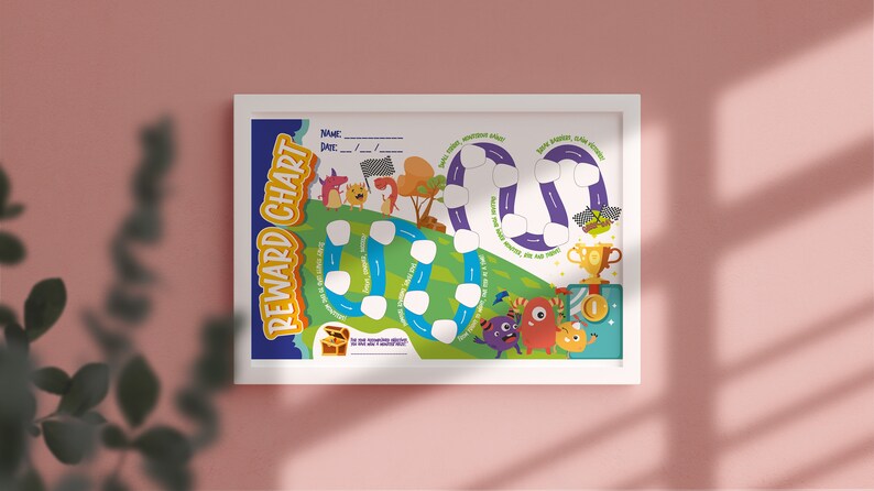 Printable Reward Chart, Monster Theme, Goal Setting, Motivational Tool ...