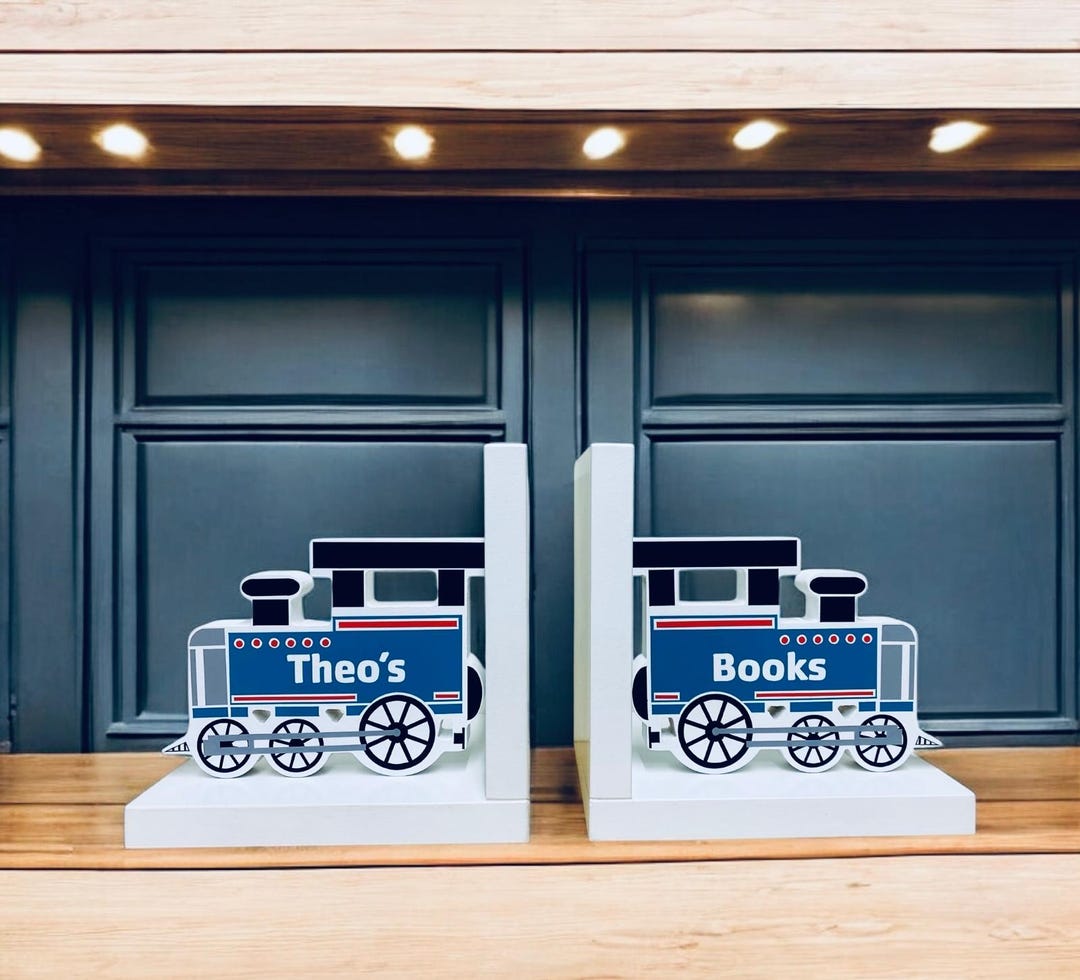 Childs Personalised Train Bookends Train Bookends Childs Bedroom Decor ...