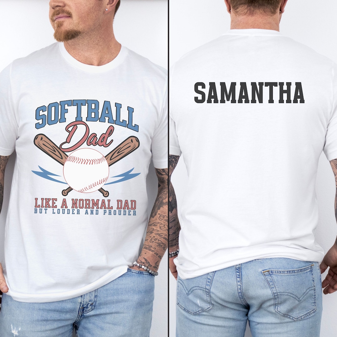 Personalized Softball Dad Shirt, Custom Softball Shirt for Him ...