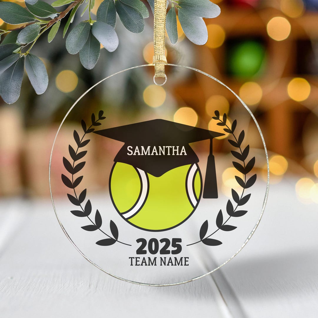 Personalized Tennis Ornament, Custom Graduation Gift for Tennis Player ...