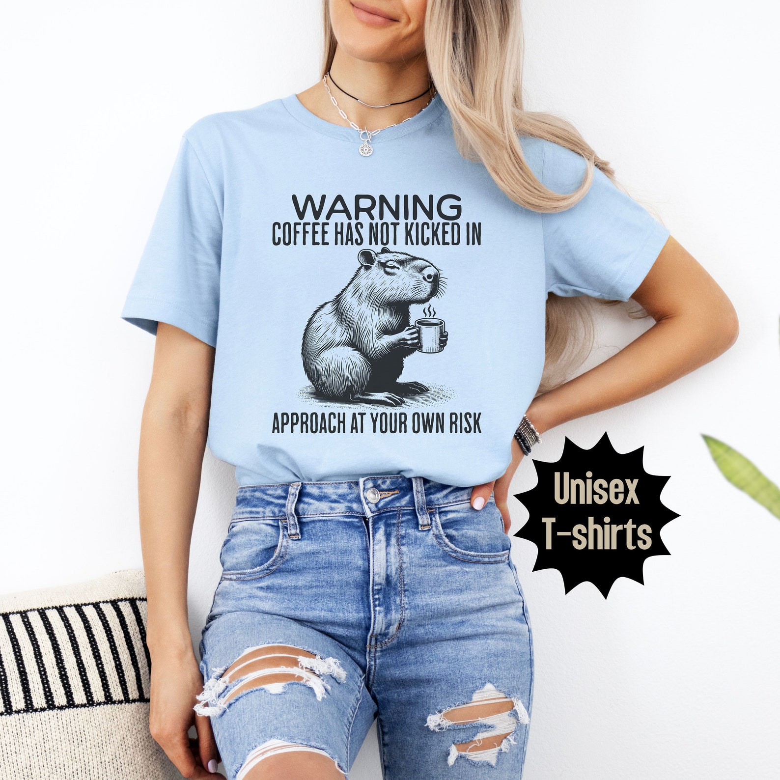 Funny Capybara Tshirt, Cute Capybara Gift, Coffee Lover Shirt, Grumpy ...