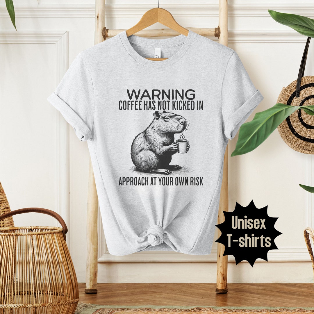 Funny Capybara Tshirt, Cute Capybara Gift, Coffee Lover Shirt, Grumpy ...
