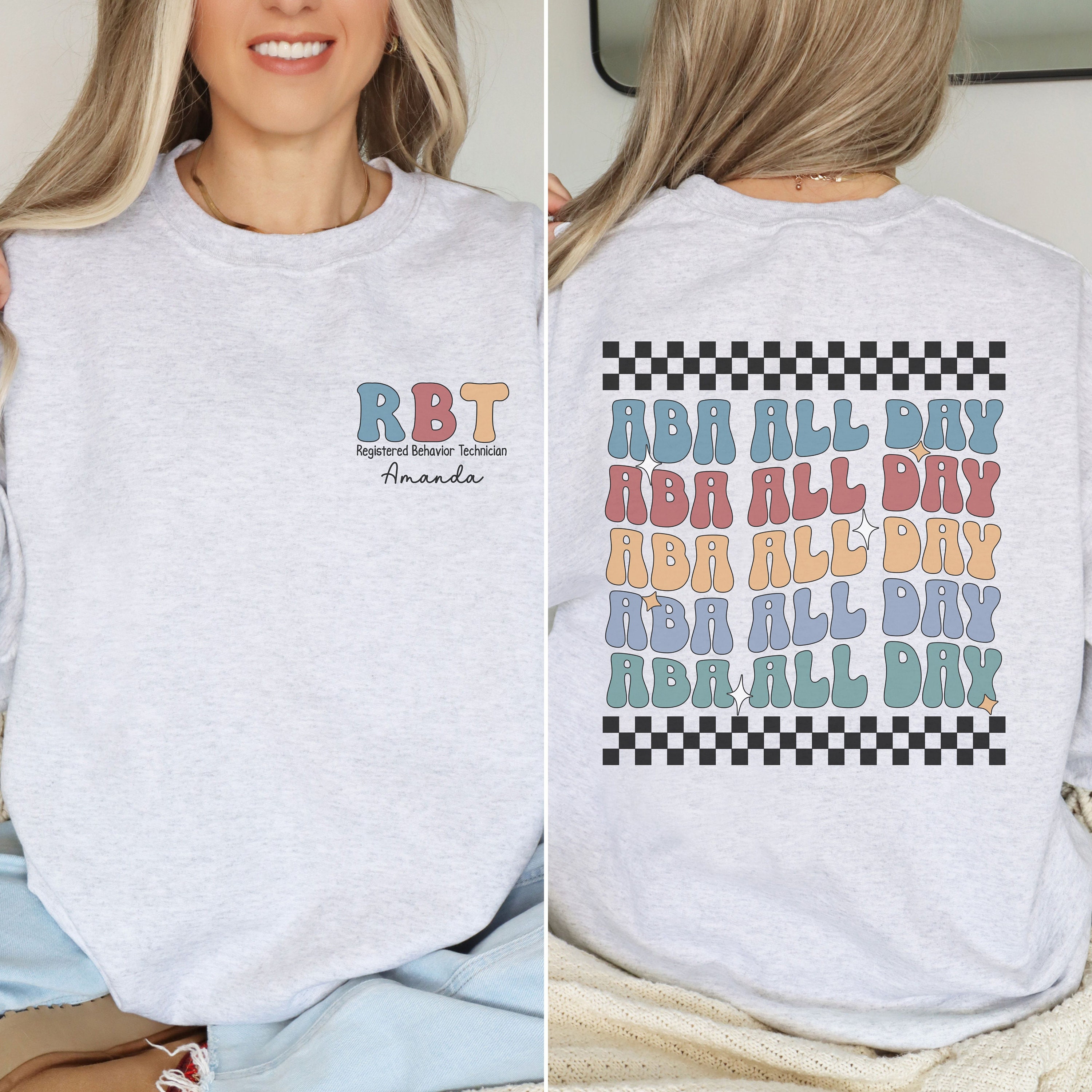 Personalized Registered Behavior Technician Sweatshirt, Behavior Tech ...