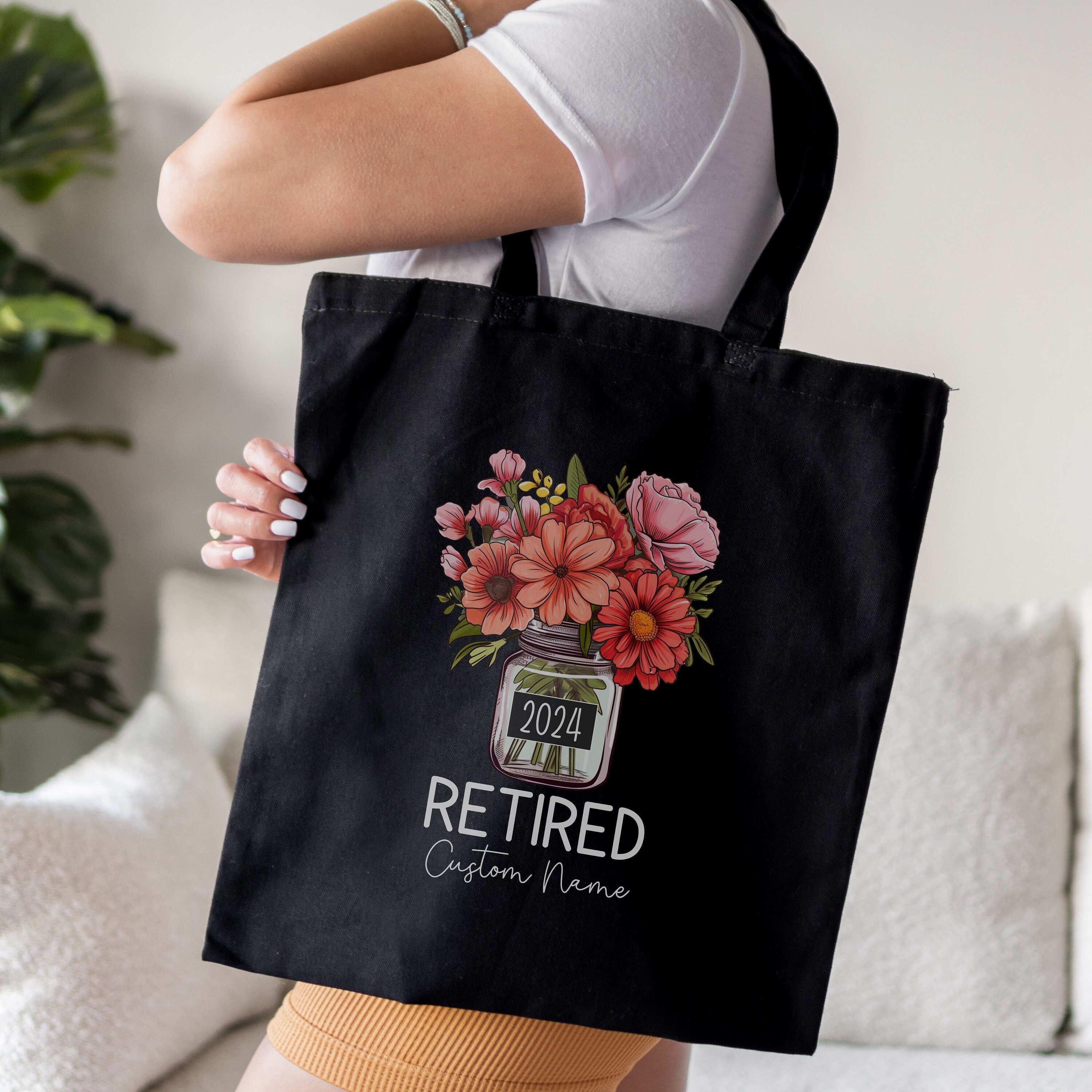 Personalized Retirement Tote Bag, Custom Retired Teacher Gift, Custom ...
